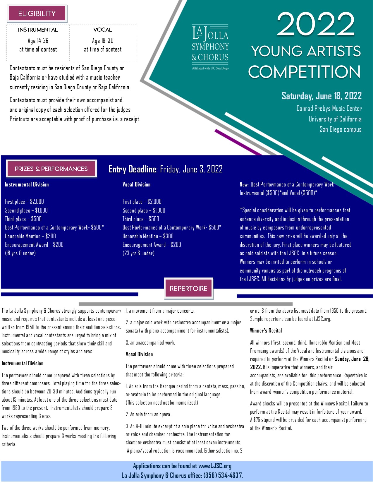 2022 Young Artists Competition - La Jolla Symphony & Chorus